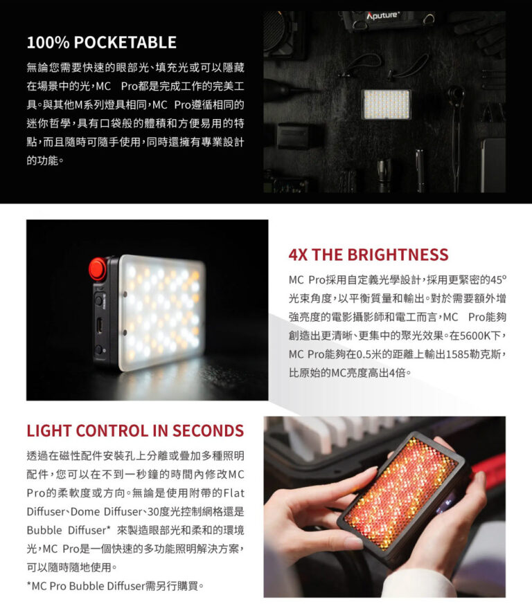Aputure 愛圖仕 MC PRO RGBWW 彩色LED燈 - 杰客森林